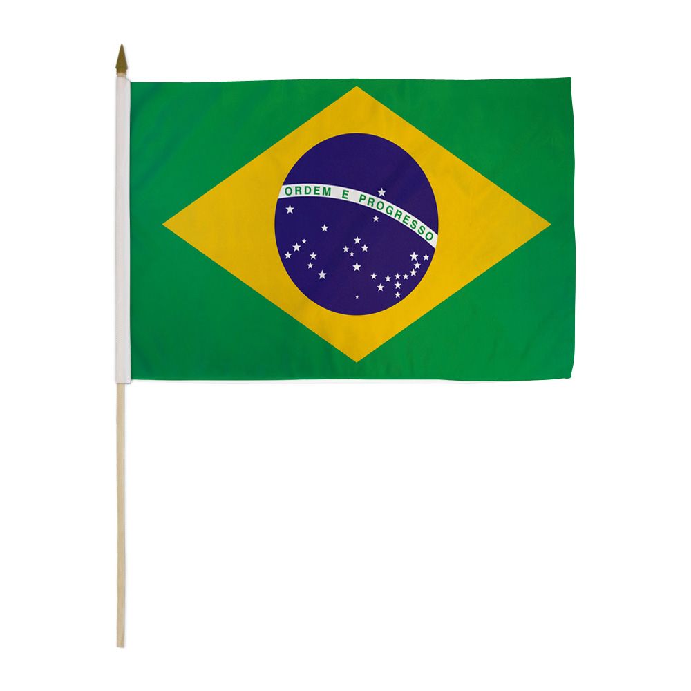Brazil 12"X18" Stick Flag | Flag World Inc Shopping