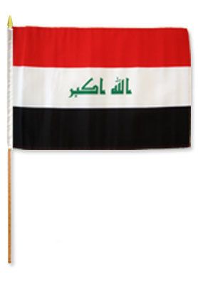 Iraq 12″x18″ Stick Flag - Flag World | American Flags | Custom Flags ...