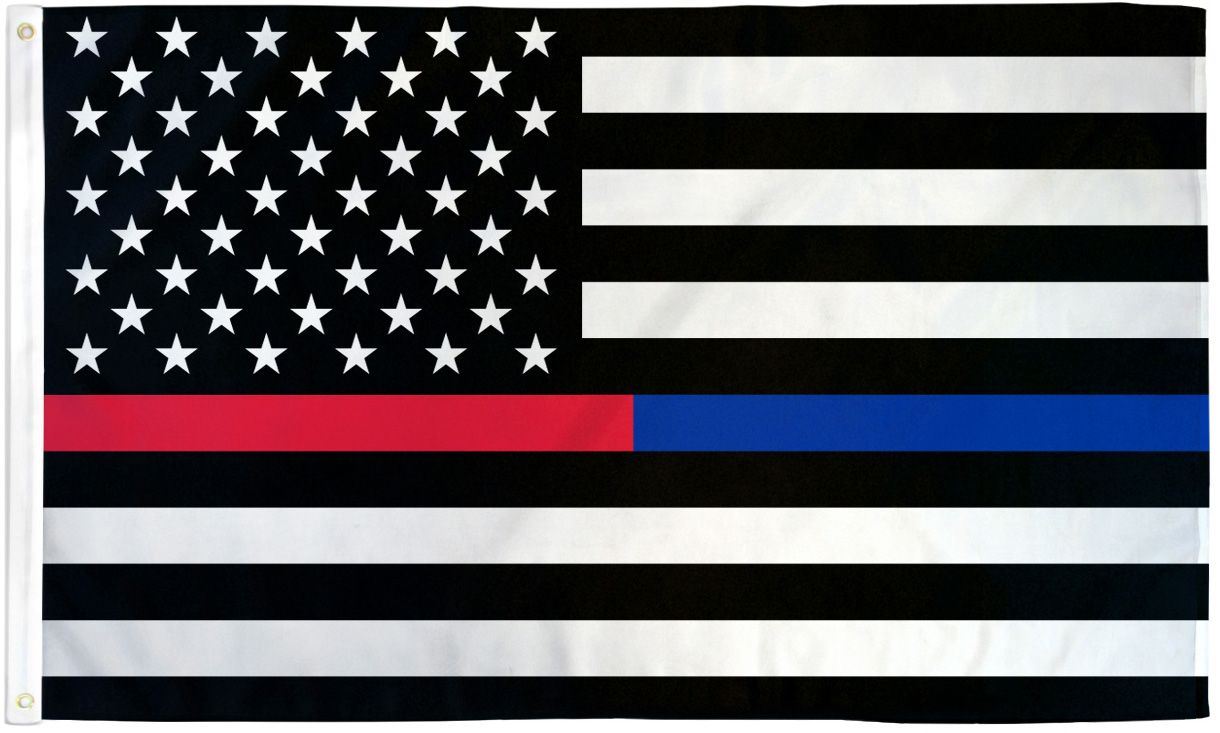 Thin Red/Blue Line 3'x5' Flag | Flag World Inc Shopping
